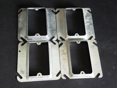 (LOT OF 4) 52-C-13 (4" SQUARE Box) Exposed Work 1/2" RAISED Device ...