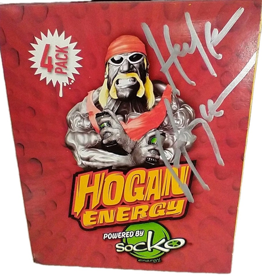 Hulk Hogan Empty Hogan Energy Can W/ Autographed Portion Of Box Met In ...