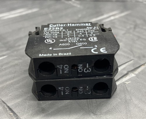 Cutler Hammer E22B2 Eaton Contact Block Ser. A1 600VAC E22 Series (Lot ...