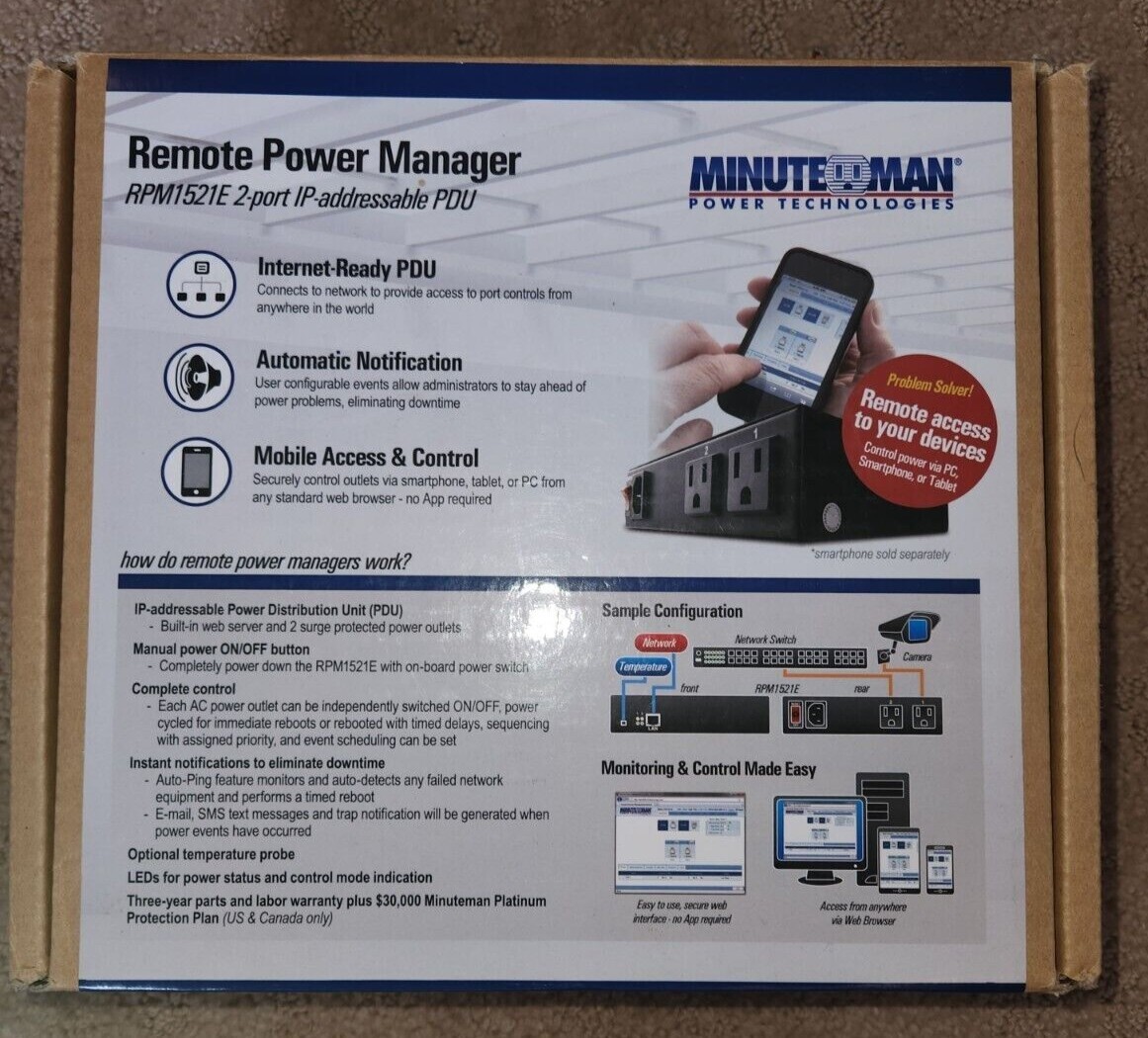 Minuteman RPM1521E RPM Series 2-port Remote Power Manager4 for sale ...