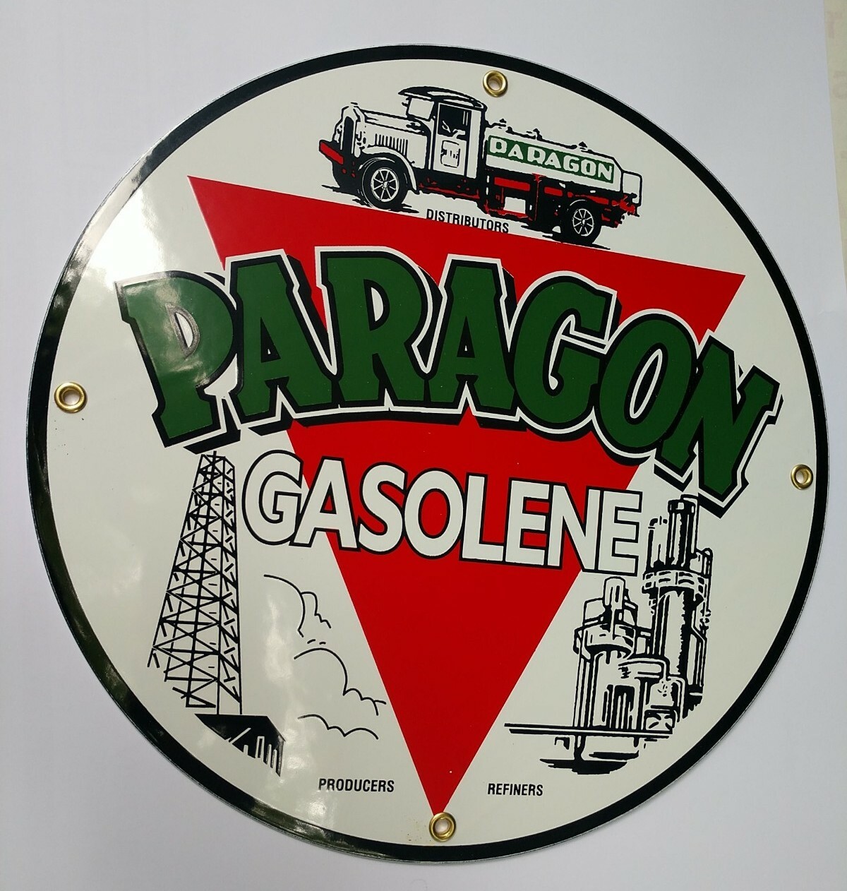 Paragon Gas Oil Gasoline Porcelain Sign | eBay