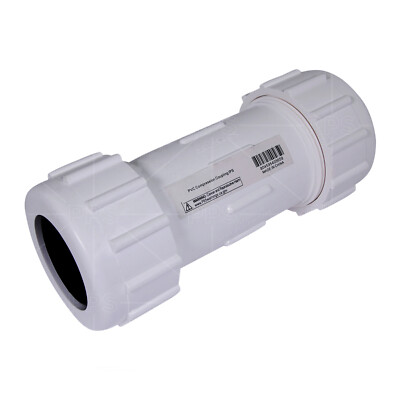 PVC Compression Coupling Pipe Fitting White Plastic Size 1/2" to 4" USA ...