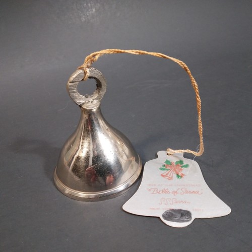 Vtg Bells of Sarna Nickle Plated Brass Bell w/Orig Tag Lovely Chiming ...