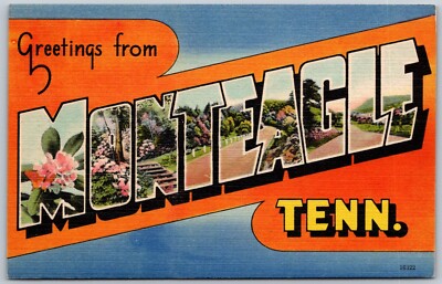 Postcard TN Monteagle Tennessee Large Letter Greetings Linen TN01 | eBay