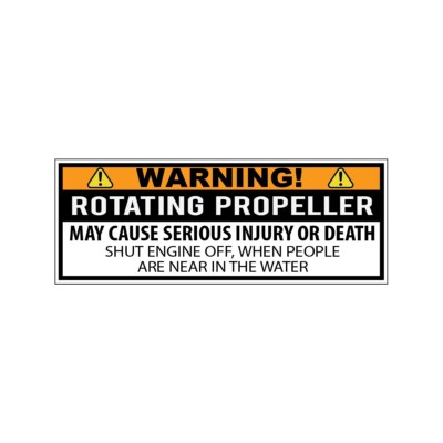 Warning Rotating Propeller Marine Boat Engine Safety Label Vinyl Decal ...