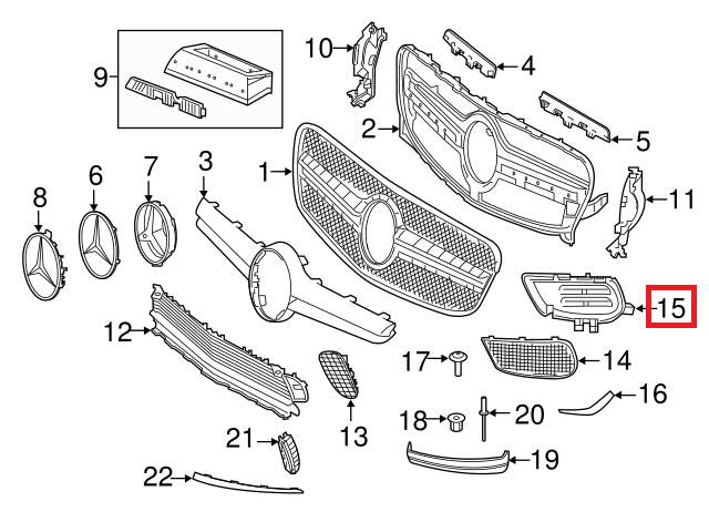 MB GLA X156 AMG Front Bumper Left Grille Cover A1568854001 OEM for sale ...