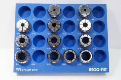 New Rego Fix ER 40-DM 12 Pc Metallic Sealed Collet Set. 6-26mm. Swiss ...