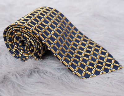 MEN'S IZOD NAVY YELLOWS SQUARE BLOCKS PATTERN SILK NECKTIE TIE | eBay