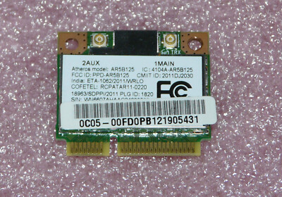 Atheros AR5B125 WLAN WiFi Mini PCI-E 802.11n Card Packard Bell EasyNote ...
