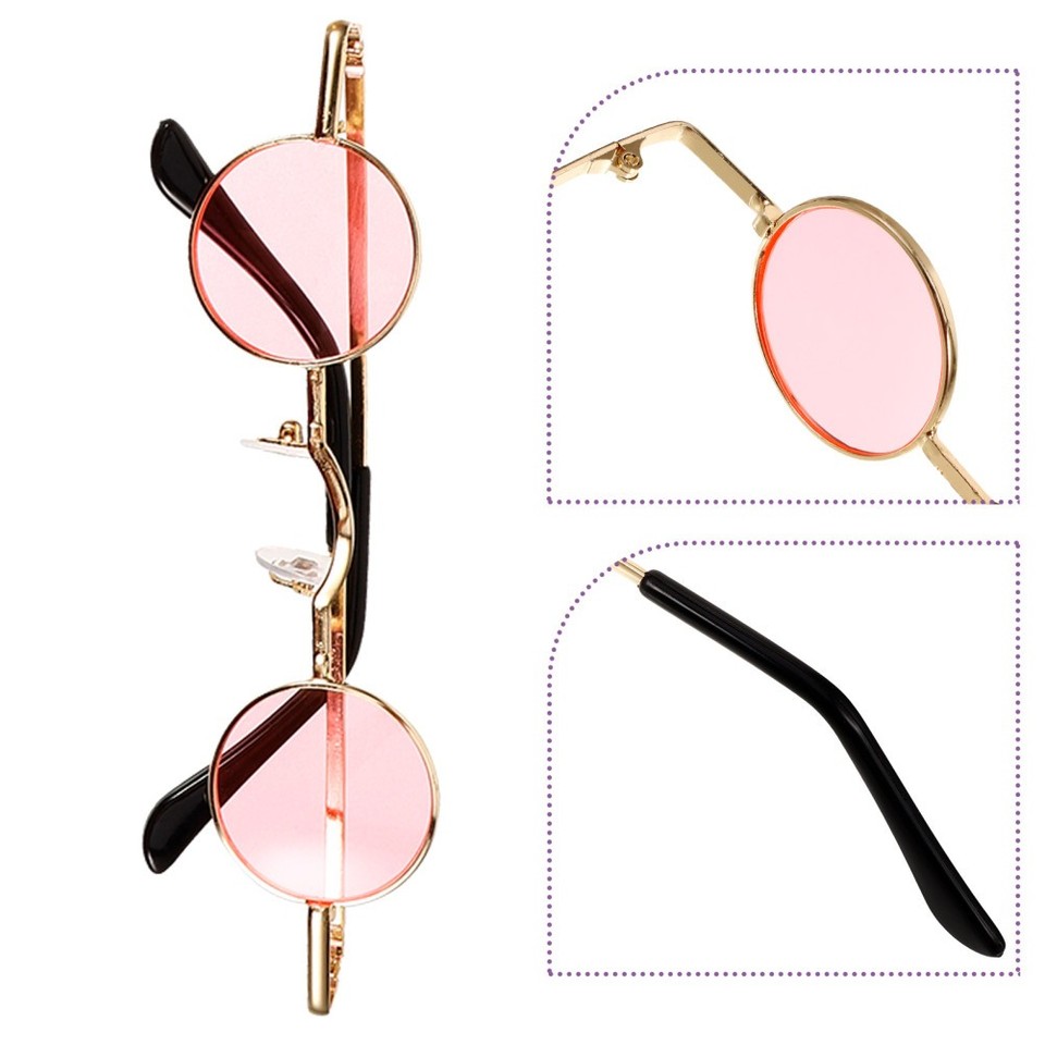4pcs Mini Round Sunglasses Small Round Eyewear Vintage Hip Hop ...
