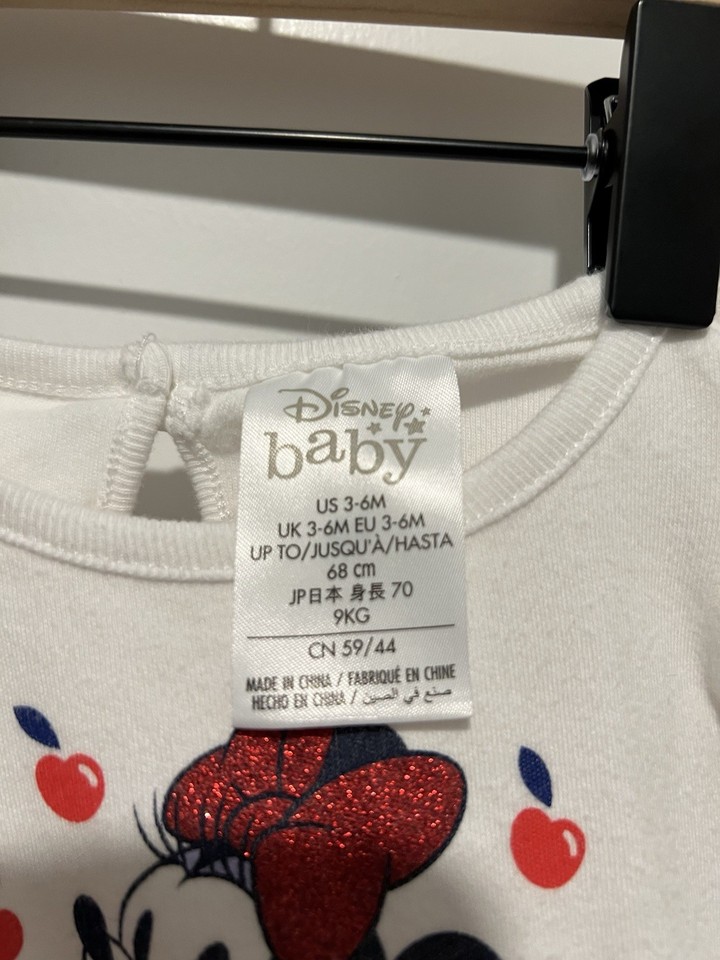 Disney Baby Minnie Mouse One Piece With Tutu - Size 3-6M | eBay