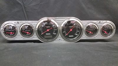 6 GAUGE UNIVERSAL STRAIGHT DASH CLUSTER BLACK | eBay