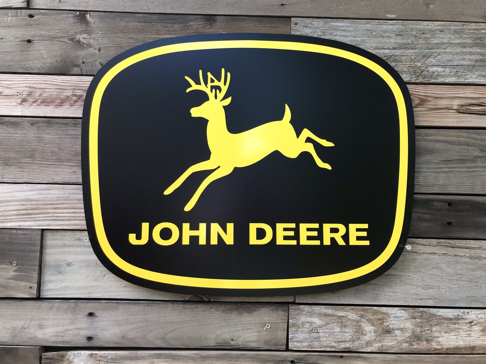 Antique Vintage Old Style John Deere Black And Yellow Farm Sign | eBay