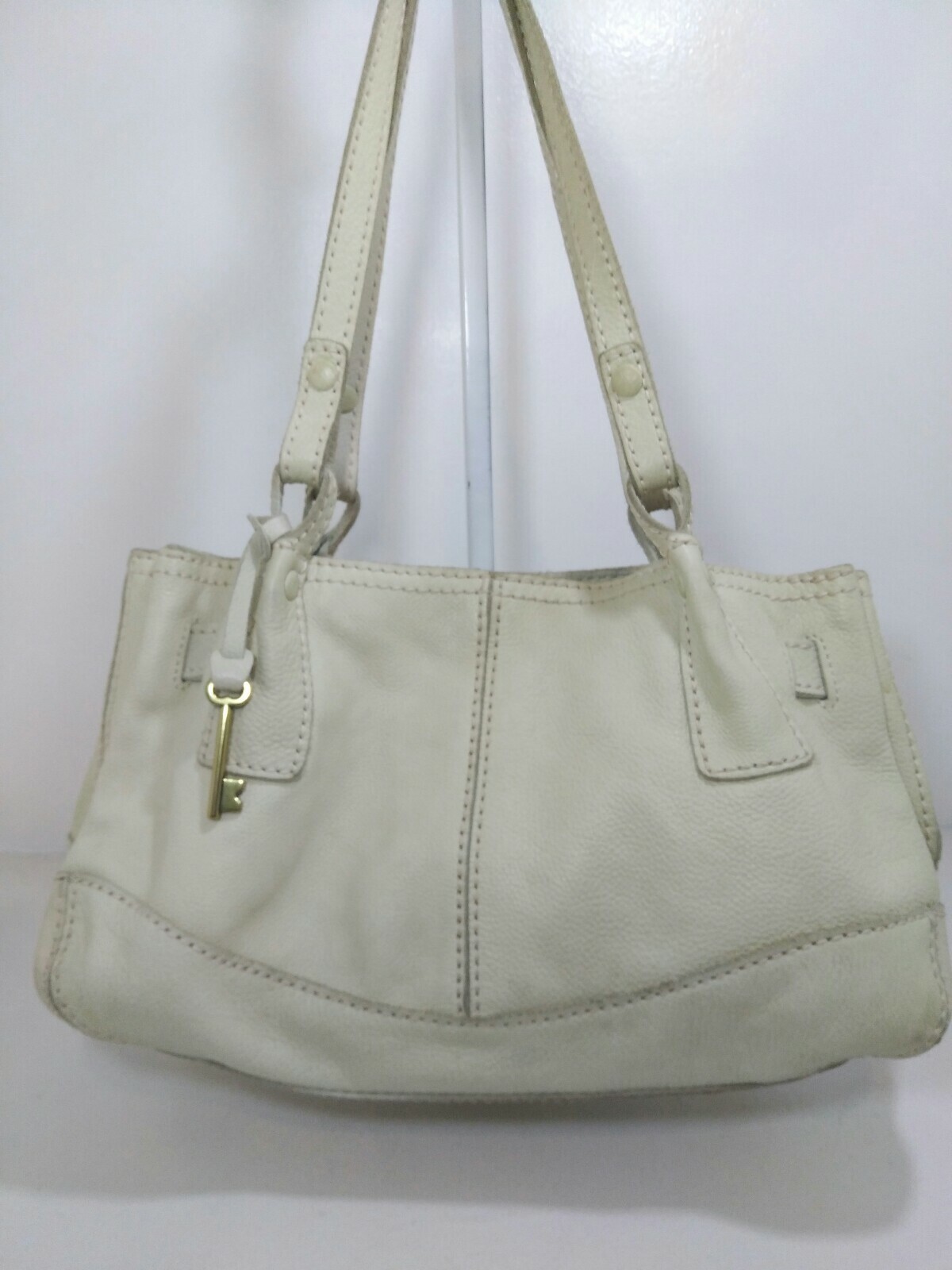 Fossil 1954 leather white ivory shoulder bag large pu… - Gem