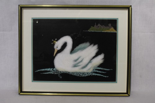 Bunka Shishu Japanese Swan Embroidery Framed Art by Master Mary ...