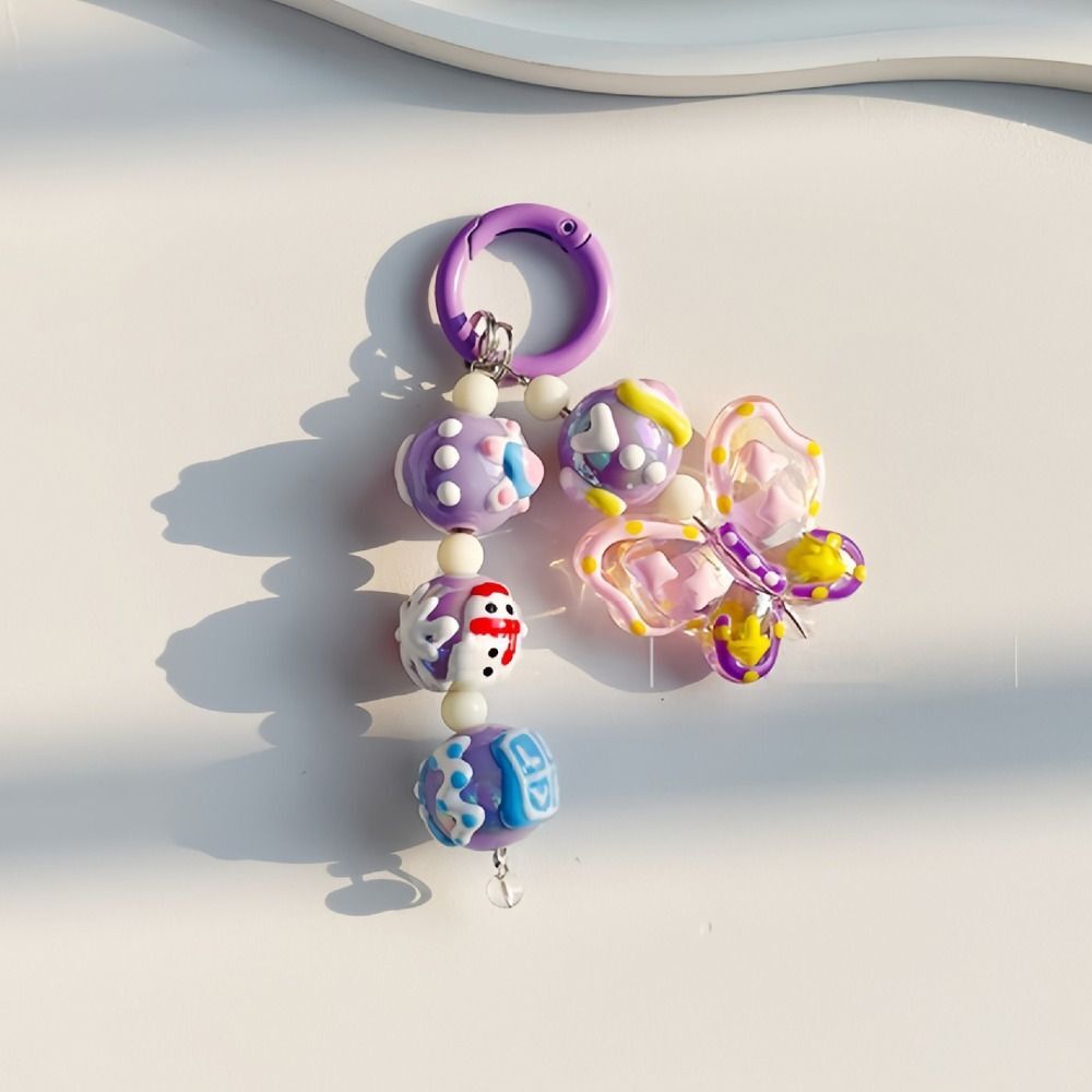 Hand-painted Trendy Candy Color Bead Keychain Girls Gifts | eBay