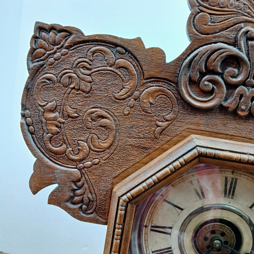 🕰️ Antique E. Ingraham Gingerbread Kitchen Parlor Mantle Clock – Hour ...
