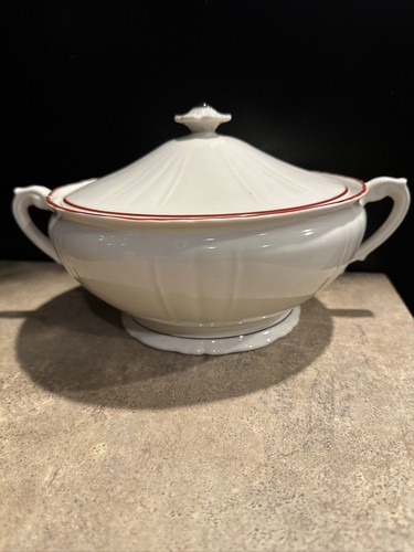 SYRACUSE China Econo-Rim Restaurant Ware Red Cardinal Line 4x8 Inch ...