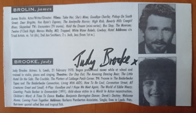 ORIGINAL AUTOGRAPH JUDY BROOKE Band of Gold / FAITH BROWN Comedian ...