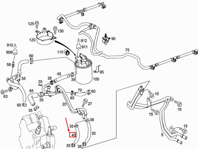 A6420782081 MERCEDES Om642 Fuel Injection Hose Genuine for sale online ...