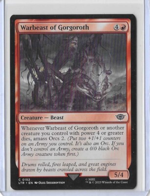 MTG Warbeast of Gorgoroth Lord of the Rings (LTR) Common Magic #0152 ...