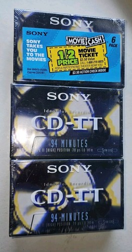 Sealed new Sony CD-IT Recording Cassettes 94 Min. Type II High Bias ...