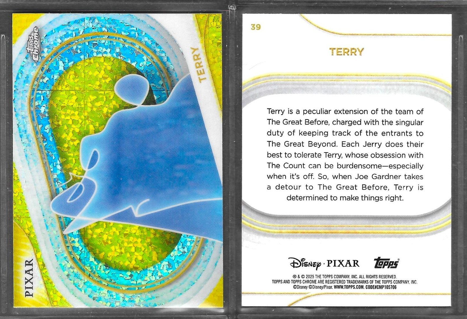 Topps Chrome Disney 2025 #39 Terry Soul Yellow Mini Diamonds Refractor ...