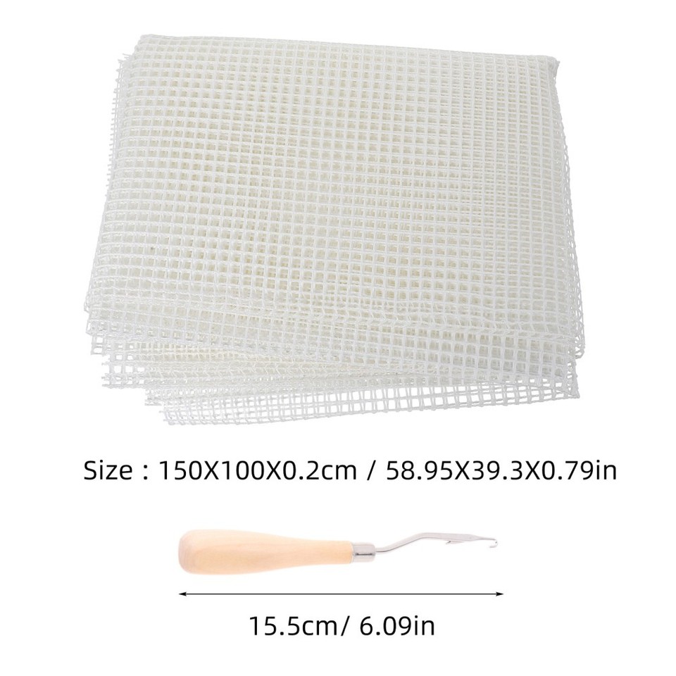 1 Set Latch Hook: Blank Rug Hooking Mesh Canvas With Latch Hook Tool ...