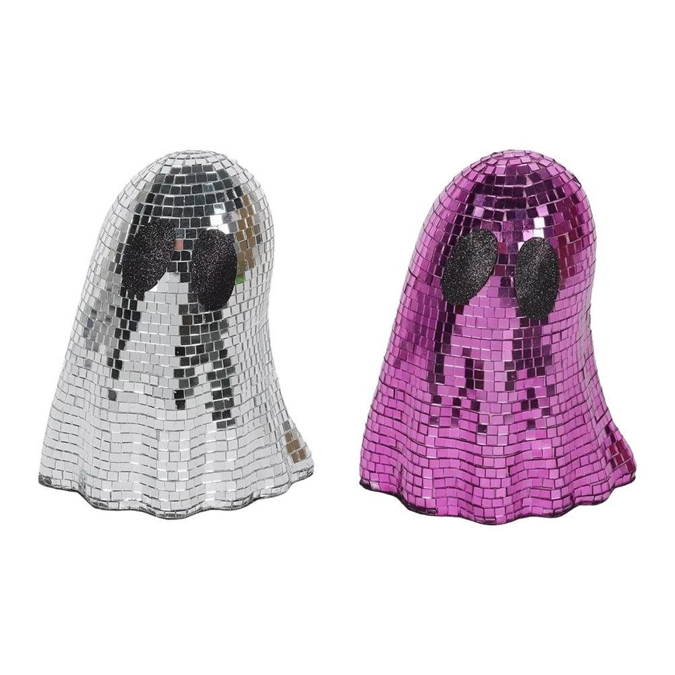 Silvery Mirrored Disco Ghost Table Decorations - Handmade Reflective ...