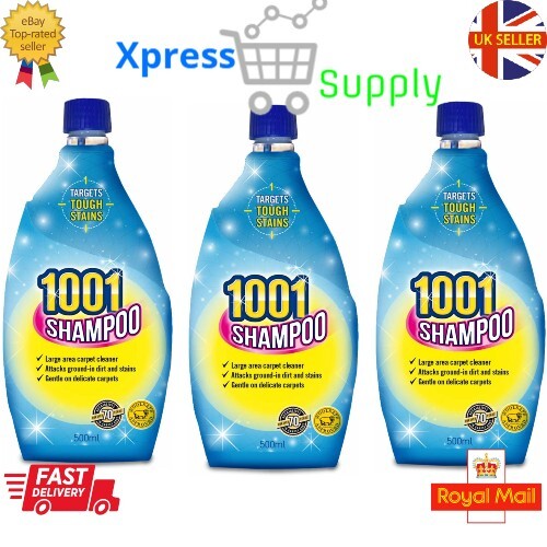 3 x 1001 Carpet and Upholstery Shampoo Cleaner 500ml FREE DELIVERY ...