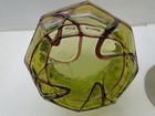 ANTIQUE LOETZ BOHEMIAN THREADED ART GLASS PICKLE CASTOR JAM JAR LID ...