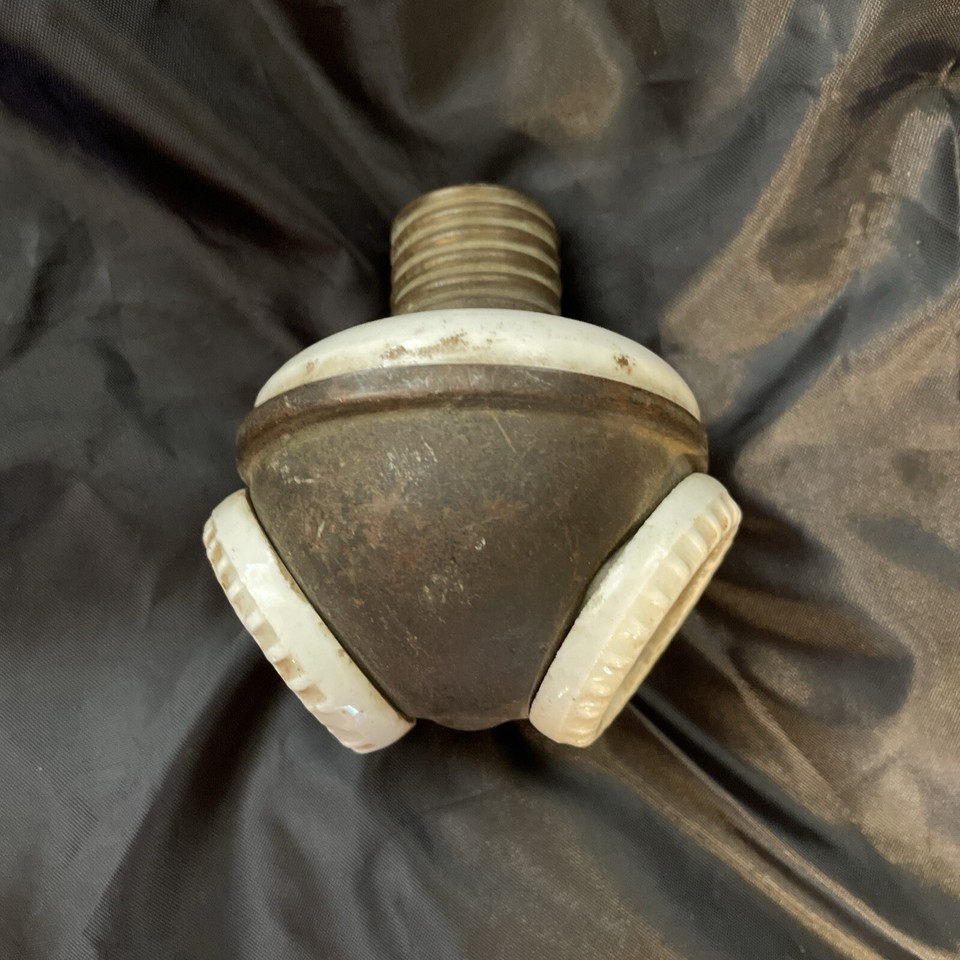 Antique Benjamin 2 Cluster Socket Brass Porcelain Light Fixture ...