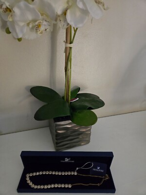 100% SWAROVSKI Rhodium Rose Gold Angelic Stone Sparkle Necklace 5117703 ...