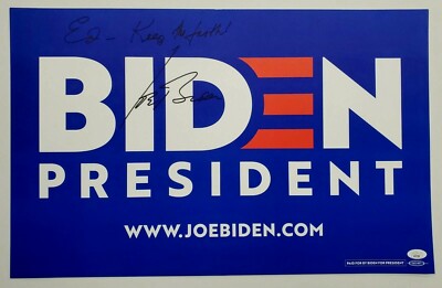 President Joe Biden Signed Official 2020 Campaign Rally Sign Poster ...