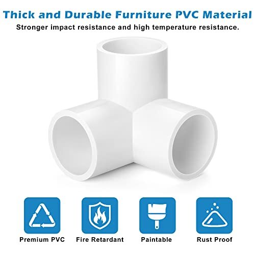 PVC Fitting Elbow 3-Way 6-Pack, PVC Pipe Fitting Connector for 1 Inch 3 ...