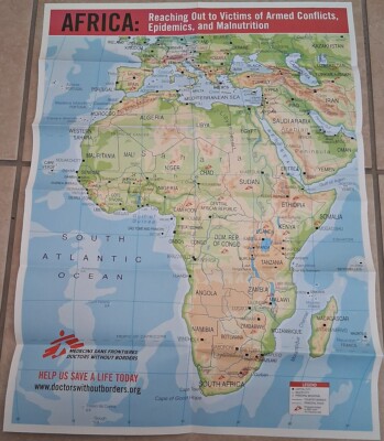 ⫸ 2008 AFRICA Vintage Doctors Without Borders Map (584) | eBay