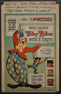 TOBY TYLER OR 10 WEEKS WITH A CIRCUS 1960 ORIG 14X22 WC MOVIE POSTER ...
