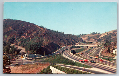 Hollywood, California - CA, Freeway, Old Cars Trucks, c1957, Vintage Postcard | eBay