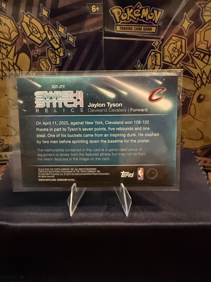 2025 Topps NBA Jaylon Tyson Sand Glitter |Swish Stitch Game Used Patch ...