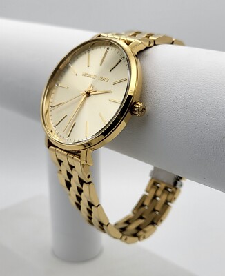 Michael Kors MK3898 Women's Pyper Three-Hand Gold-Tone Stainless Steel ...