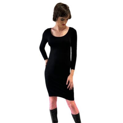 Black Long Sleeve Bodycon Dress – Scoop Neck, Crossdresser & Trans ...