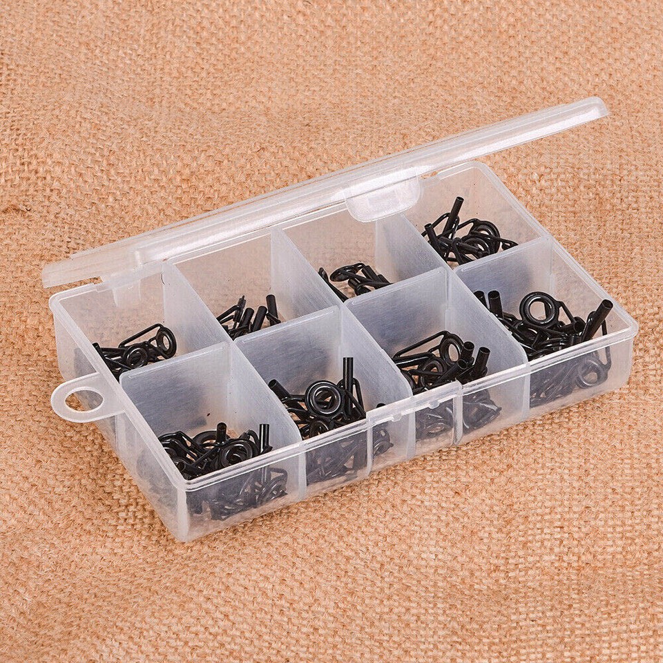 8 Sizes Set Ceramic Fishing Rod Guide Tips Top Eye Rings Line Repair ...