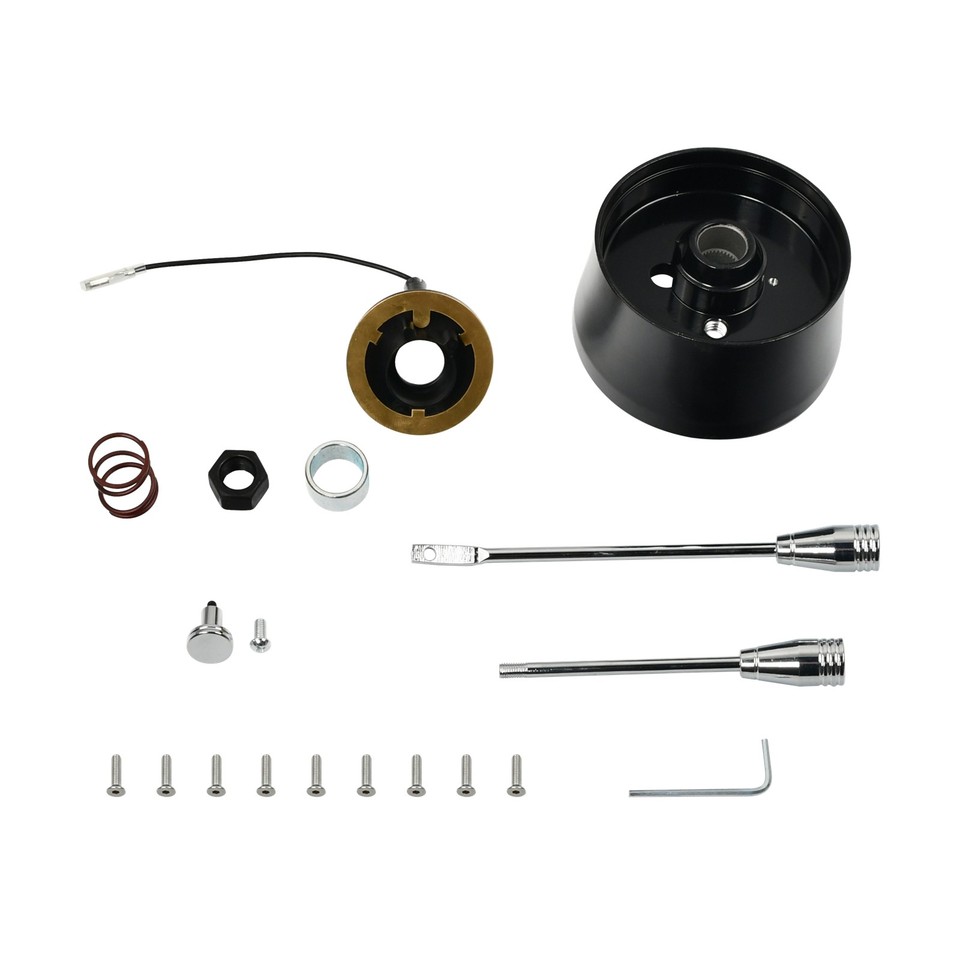 28" Black Stainless Tilt Manual Universal Steering Column & Wheel ...