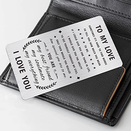 To My Love Engraved Wallet Card - I Love You Cards Gifts for Him Her ...