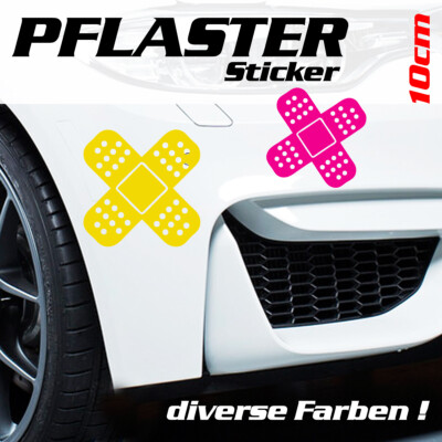 Pflaster Aufkleber Auto Sticker Größe 👉 10cm, verschiedene Farben ...
