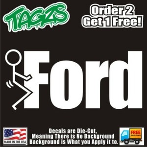 F Ford Funny DieCut Vinyl Window Decal Sticker Car Truck SUV JDM | eBay
