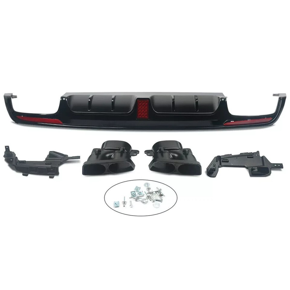 AMG REAR DIFFUSER TAILPIPE FOR MERCEDES S CLASS S63 W222 B STYLE GLOSS ...