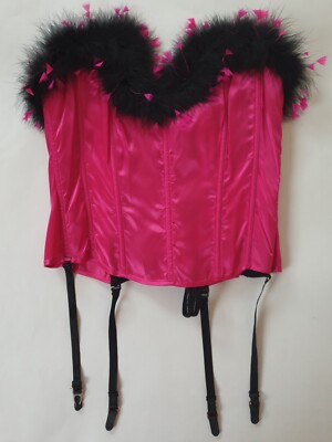 Shirley of Hollywood Size 40 Hot Pink Satin Bustier & Thong Basques ...
