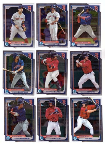 2024 Bowman Chrome Prospects - BOSTON RED SOX Team Set w/ Marcelo Mayer ...