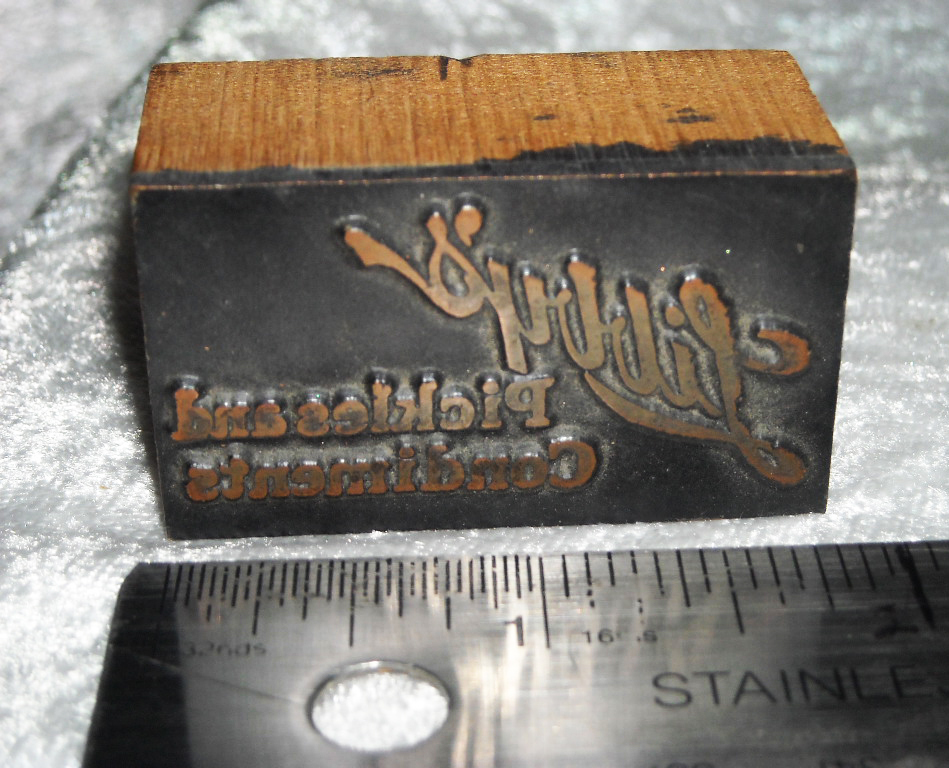 Vintage LIBBY's Pickles and Condiments Printers Block Letterpress Metal ...
